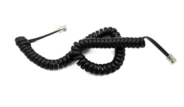 Retractile coil handset cord with RJ10 or 4P4C Plugs in two end length ...
