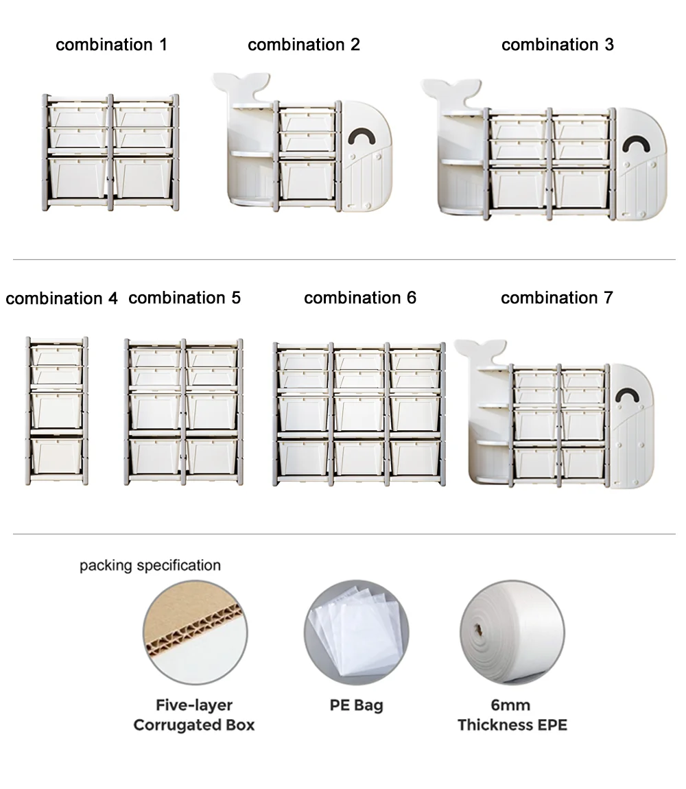 Whale Theme Kids’ Bookshelf - Plastic Storage Solutions