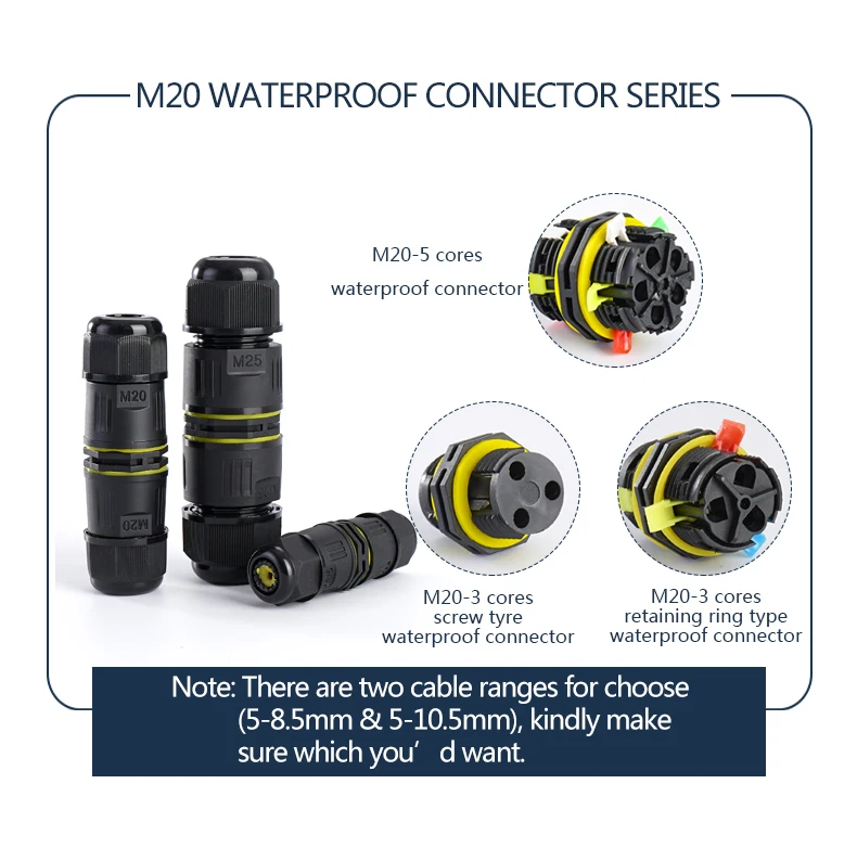 M25 5 Pin Wire Connector Terminal Junction Box Ip68 Waterproof ...