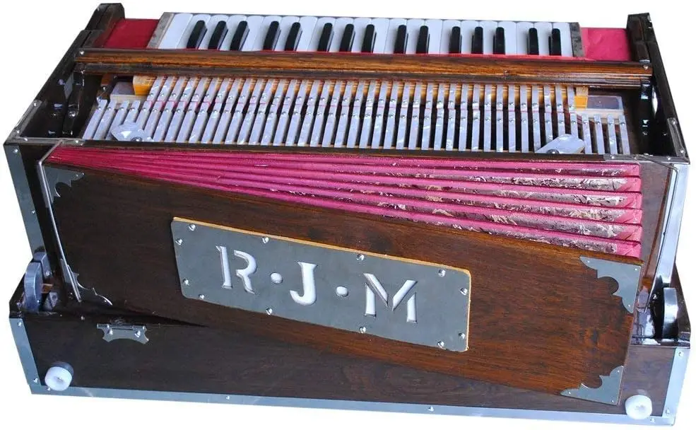 Harmonium Folding 3 Reeds,9 Scale Changer 3.75 Octave Dark Brown Wood ...