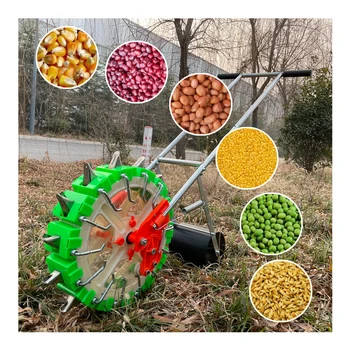 Mini Manual Push Rotary Drum Small Seed Corn Wheat Vegetable Rotary Disc Fertilizer Seeders ...