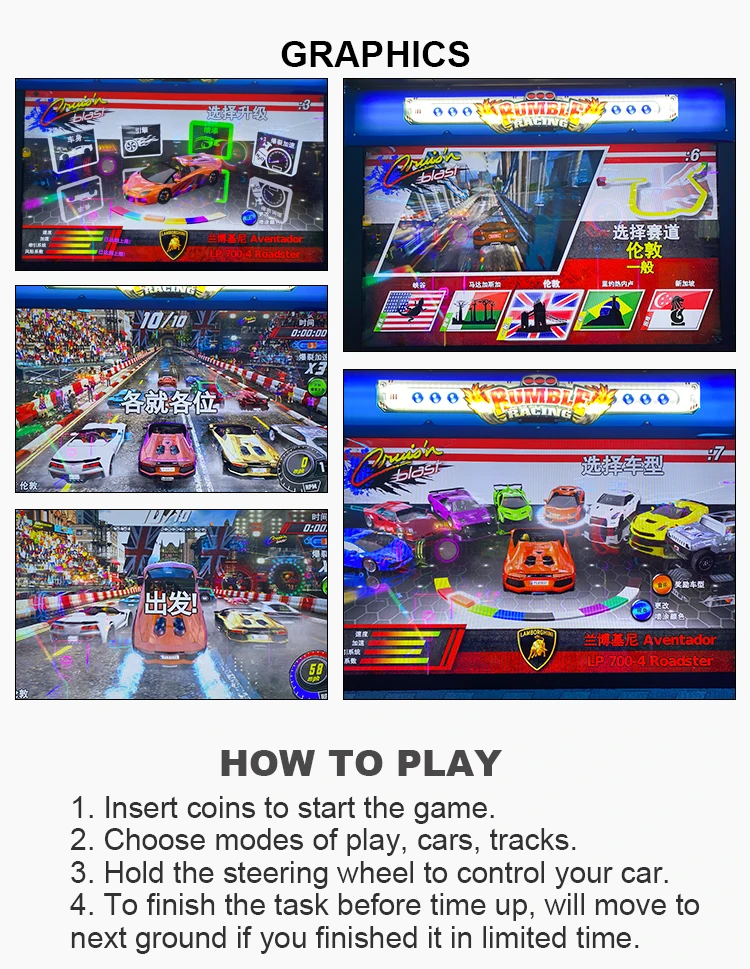 AMA Amusement Park Dynamic Simulator Arcade Car Racing Game Machine ...