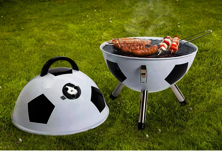 Hot Sale Portable Barbeque Football Shape Steel Bbq Charcoal Grill ...