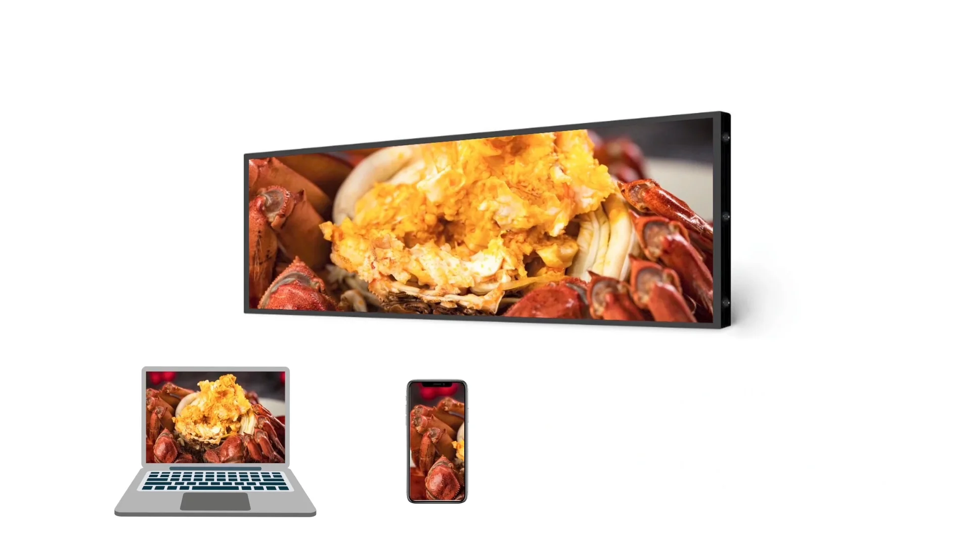 Yuwo Indoor Supermarket Advertising Media Player Ultra Wide Shelf ...