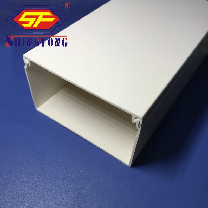 White Wall Mounted Cable Channel PVC cable trunking Cord Cover ...