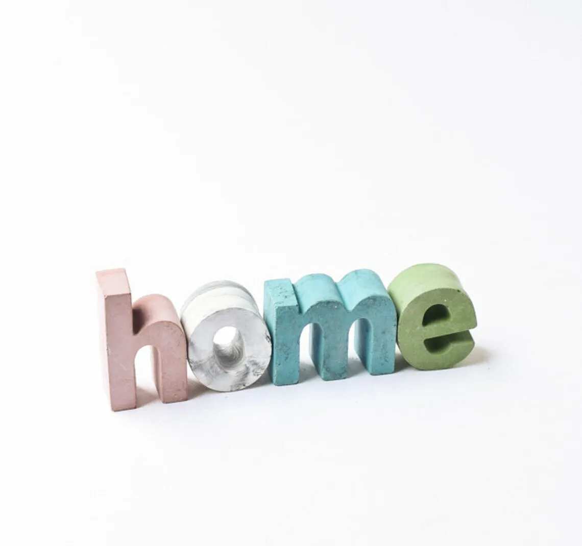 Concrete Name Sign - Modern Home Decor for Kids' Room