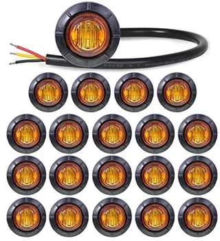3/4" Round 3led Dual Color Revolution Leds Rear Side Marker Indicators ...