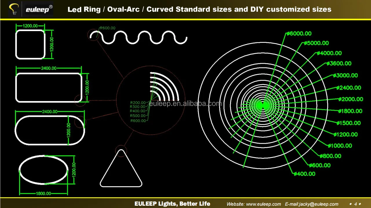 Custom Big Ring Led Curved Led Light Profile Curve Led Aluminum Profile ...