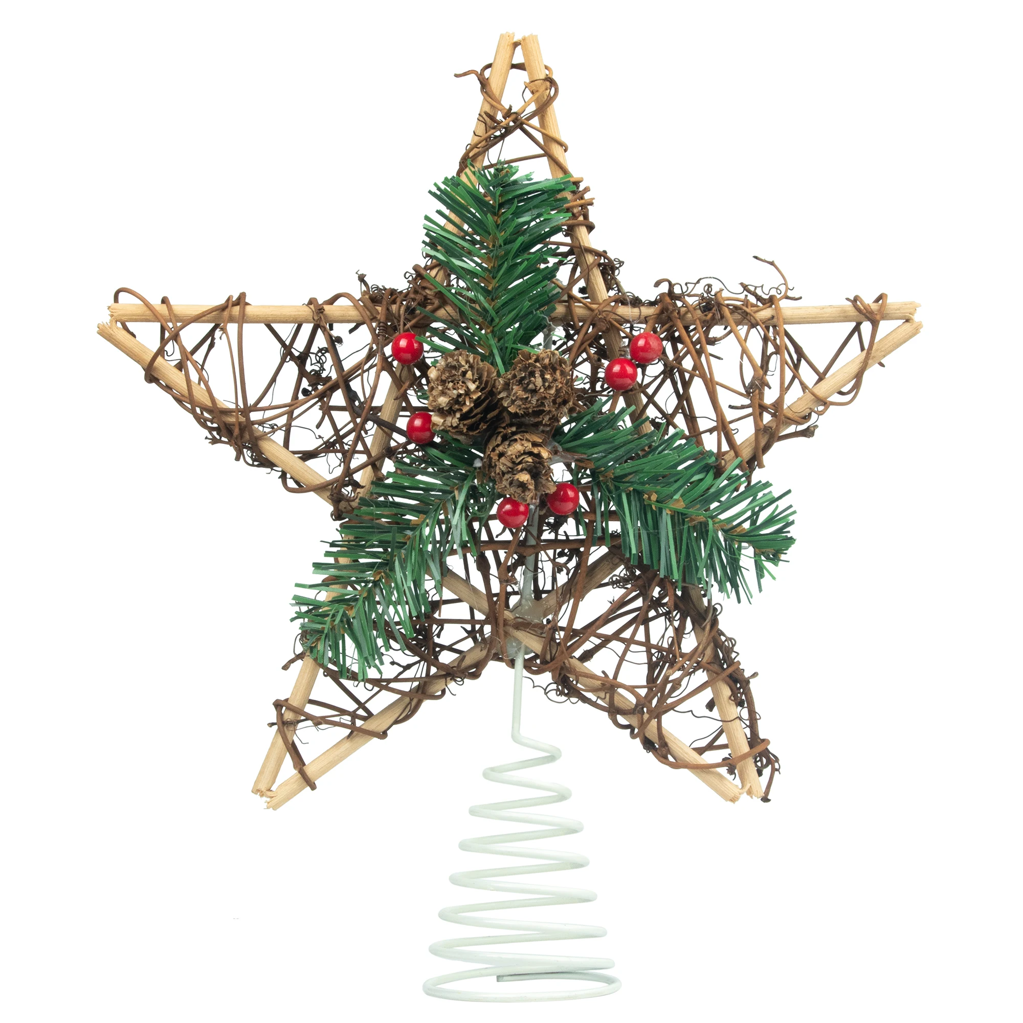 Rattan Christmas Tree Topper - Star Ornament for Holidays