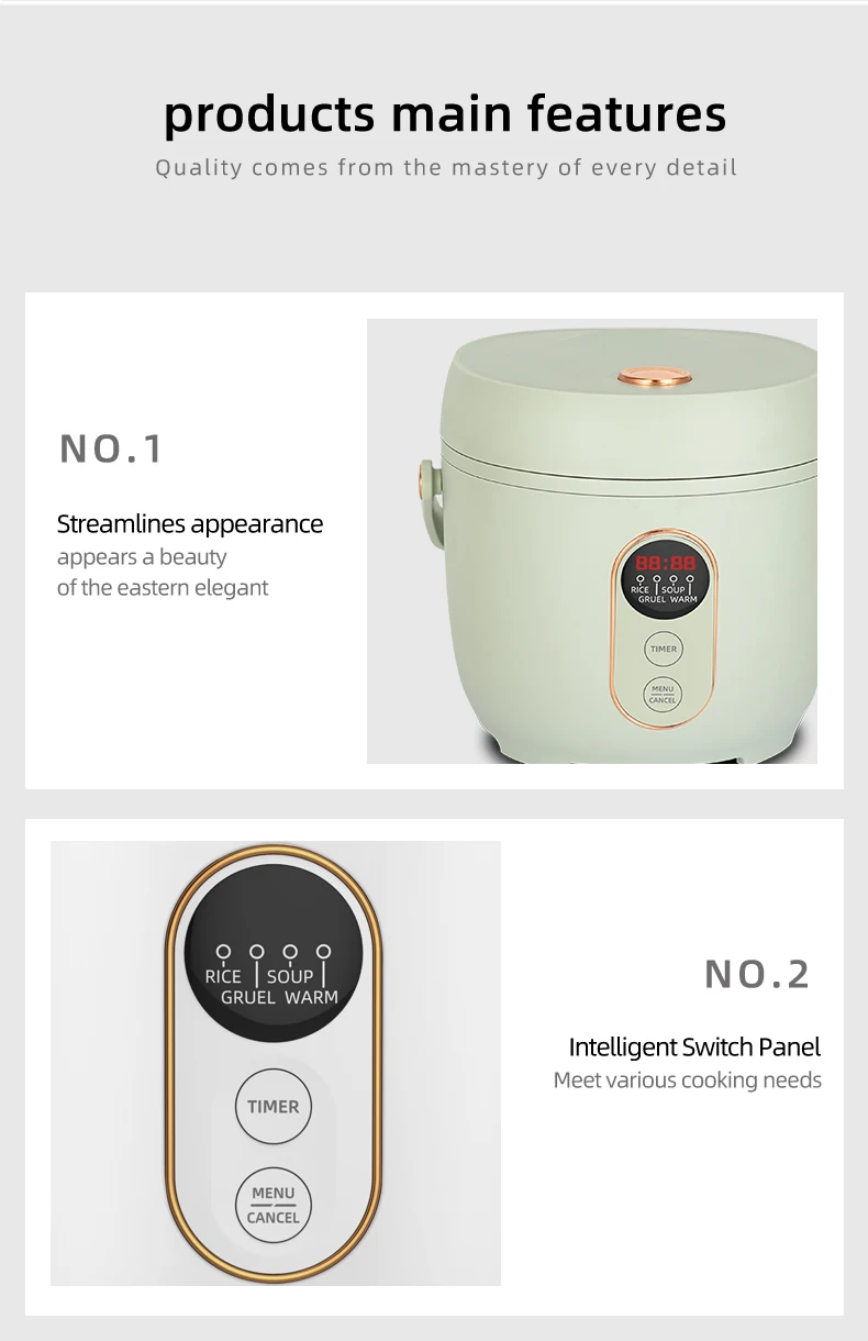 green 0.8L Digital Rice Cooker Electric Multi Kitchen CE Rice Cooker ...