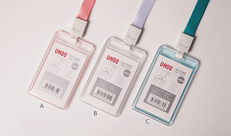 UHOO Arc Design Vertical High Transparent Acrylic Id Card Holder ...