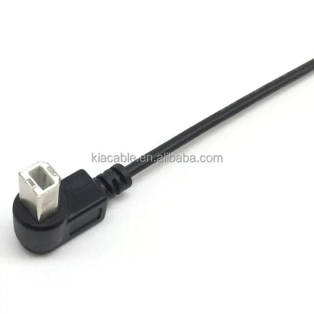 Down Angled USB Type B Male to Female Panel Mount Cable