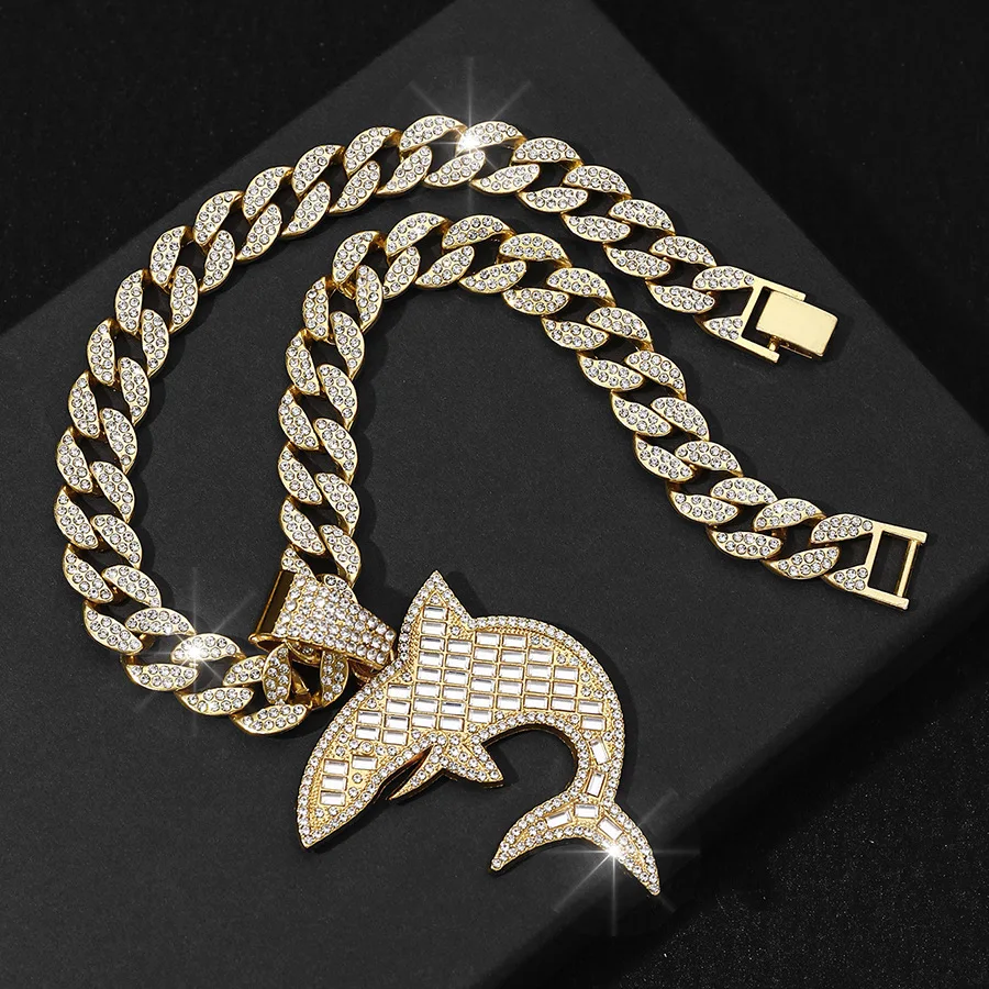 Yiwu Daicy New Design Diamond Shark Pendant Alloy Bling Bling Hip Hop ...
