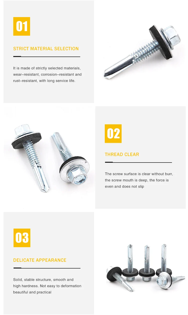 DIN7504K Hex Head Self Drilling Screw with EPDM Washer for Wood| Alibaba.com