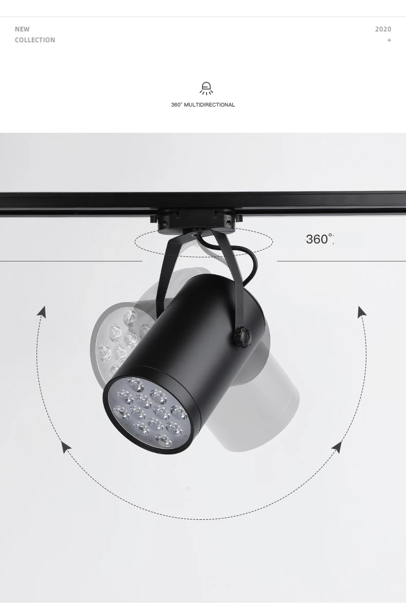 Led Rgb Colorful Remote Control 18w Track Light Lamp Aluminum Spot ...