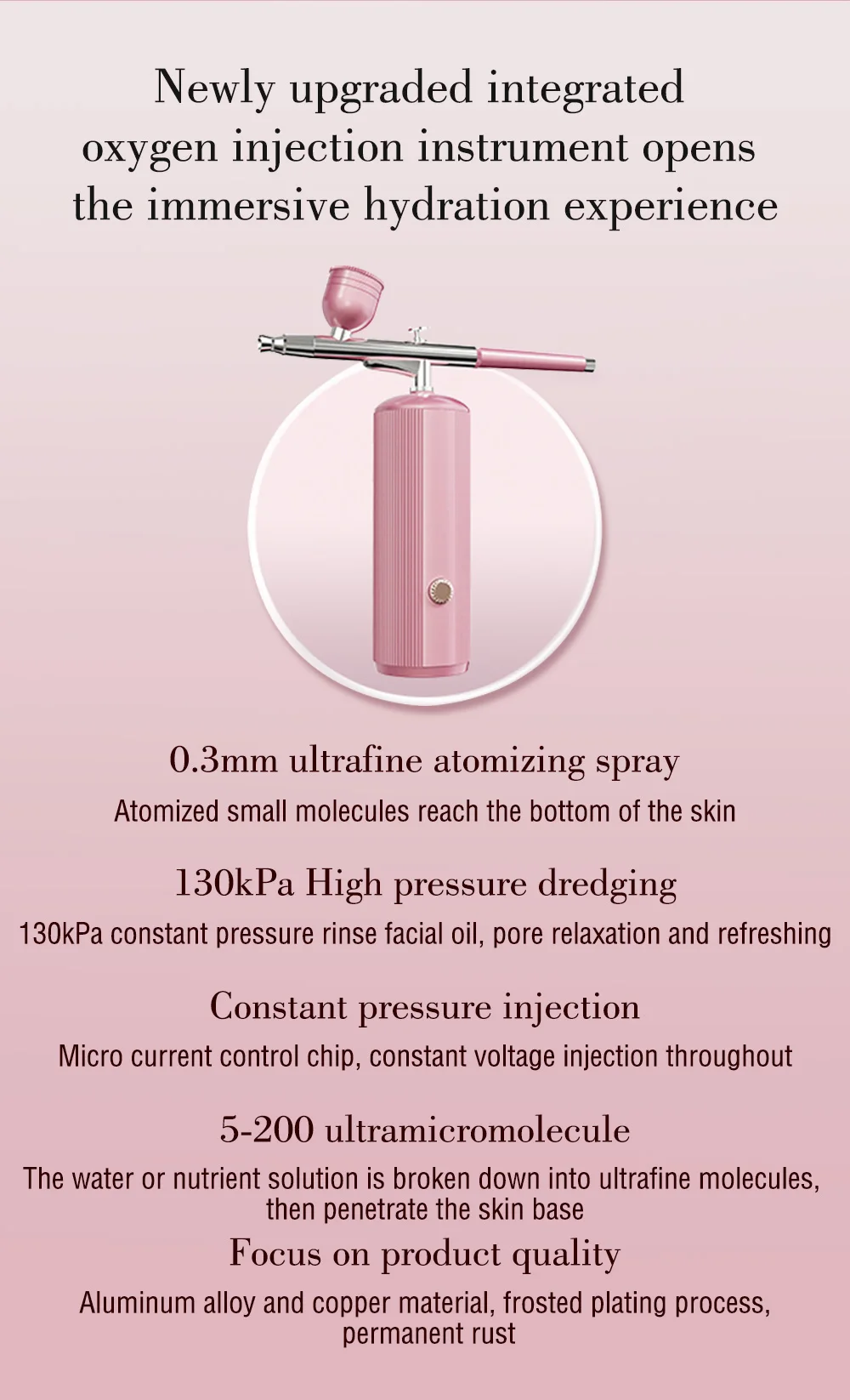 OI02 Oxygen Injection Instrument Popular Skin Care Oxygen Injection ...