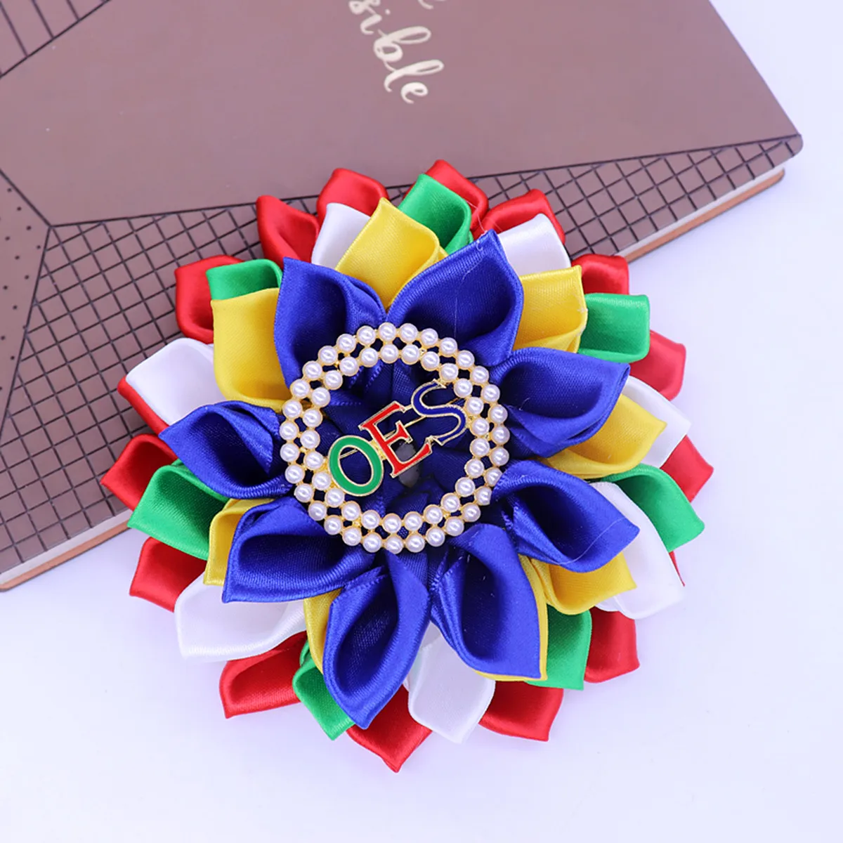 High Quality Club Letters OES Center Fabric Layers Ribbon Corsage Pin ...