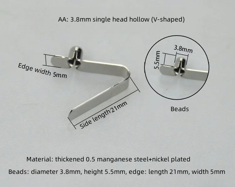 65Mn Steel Tent Pole Push Button Spring Snap Clip Locking Tube Pin V ...