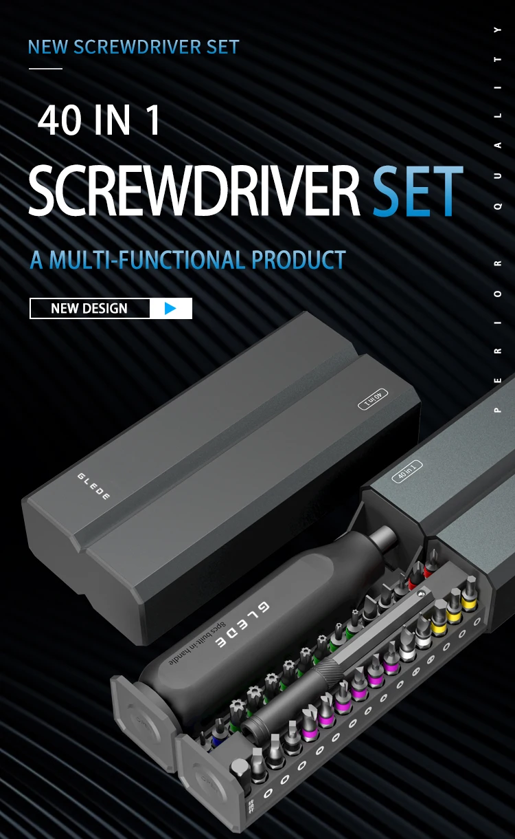 Glede 40-in-1 Multi-Function Magnetic Screwdriver Tool Kit with CRV ...