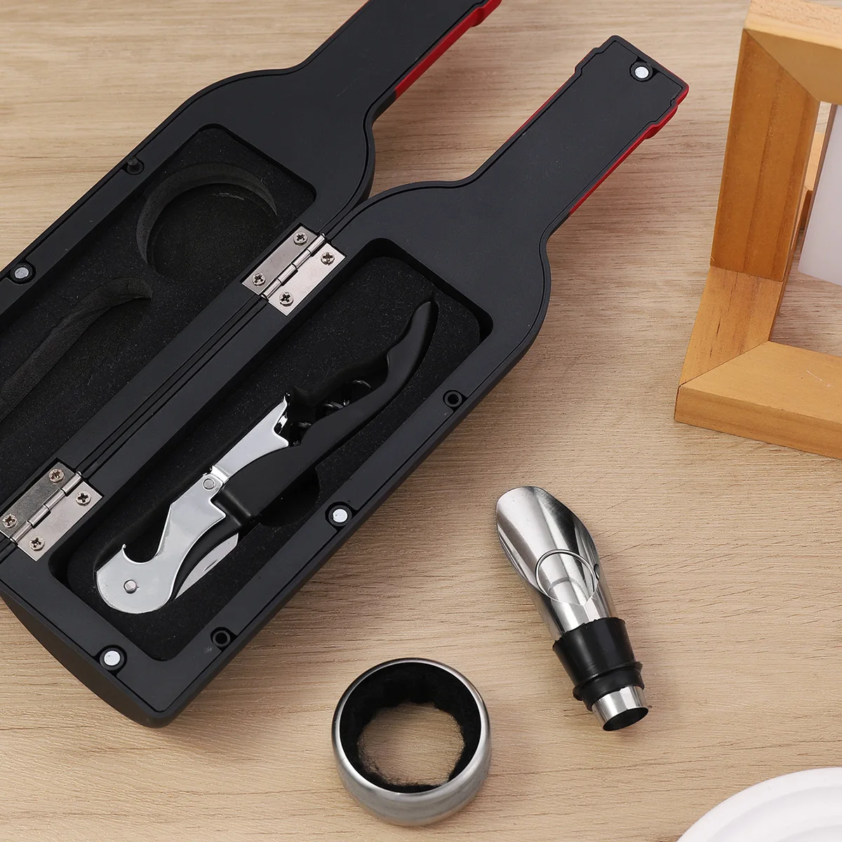 Creative High-end 5pcs Wine Accessories Kit Stainless Steel Wine Opener ...