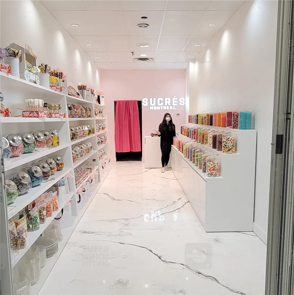Modern Style Sweet Shop Interior Design Retail Custom Wooden Candy Shop ...