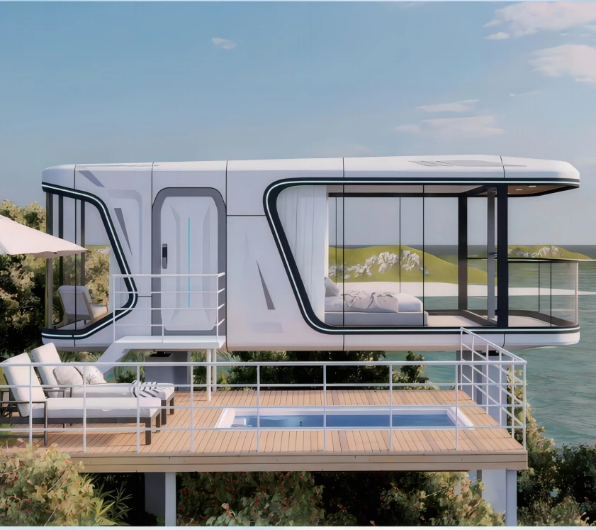 Modular Luxury Prefab Steel Smart Tiny Space Capsule Home