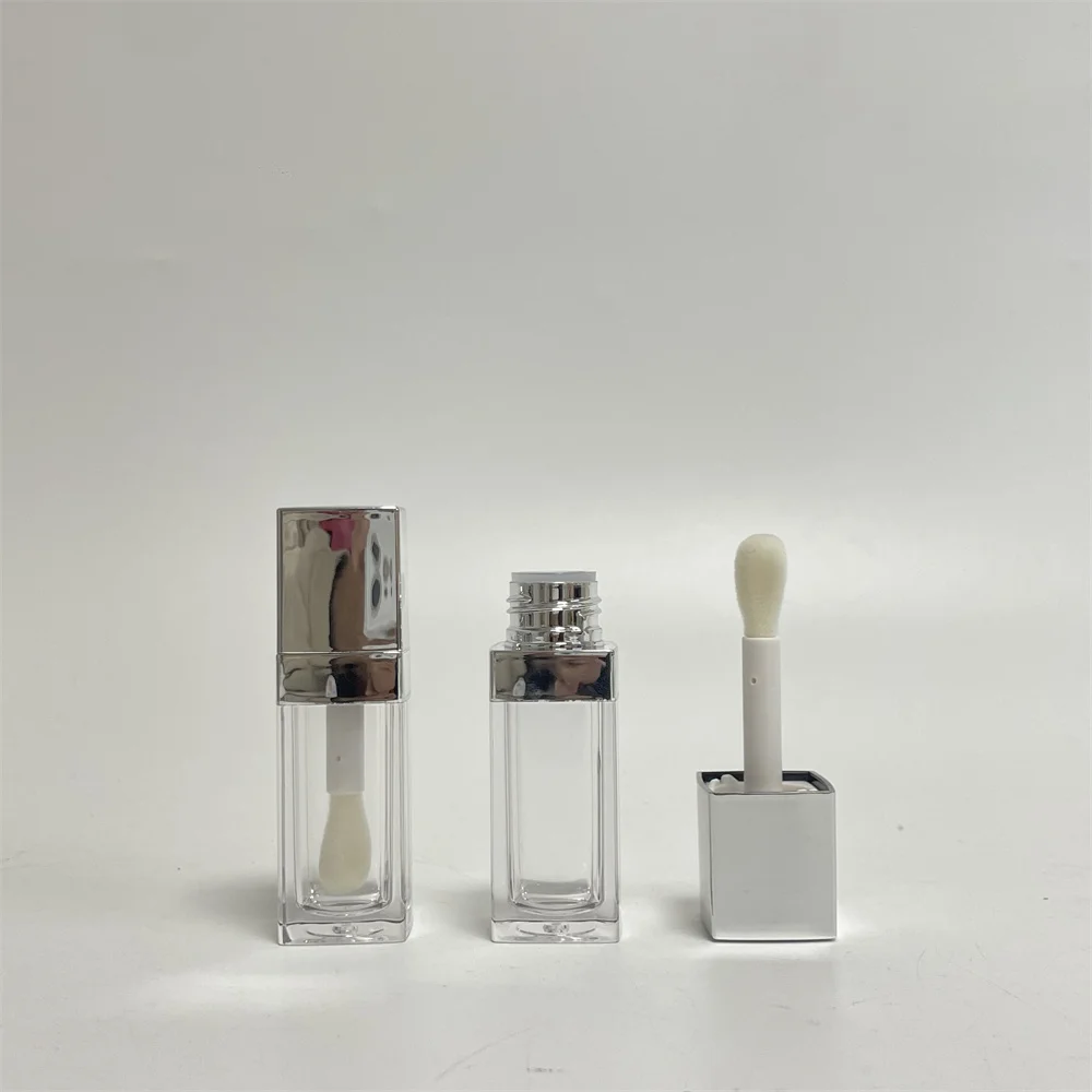 Wholesale Liptint Bottle Empty square Silver Lip Gloss Tubes with Big ...