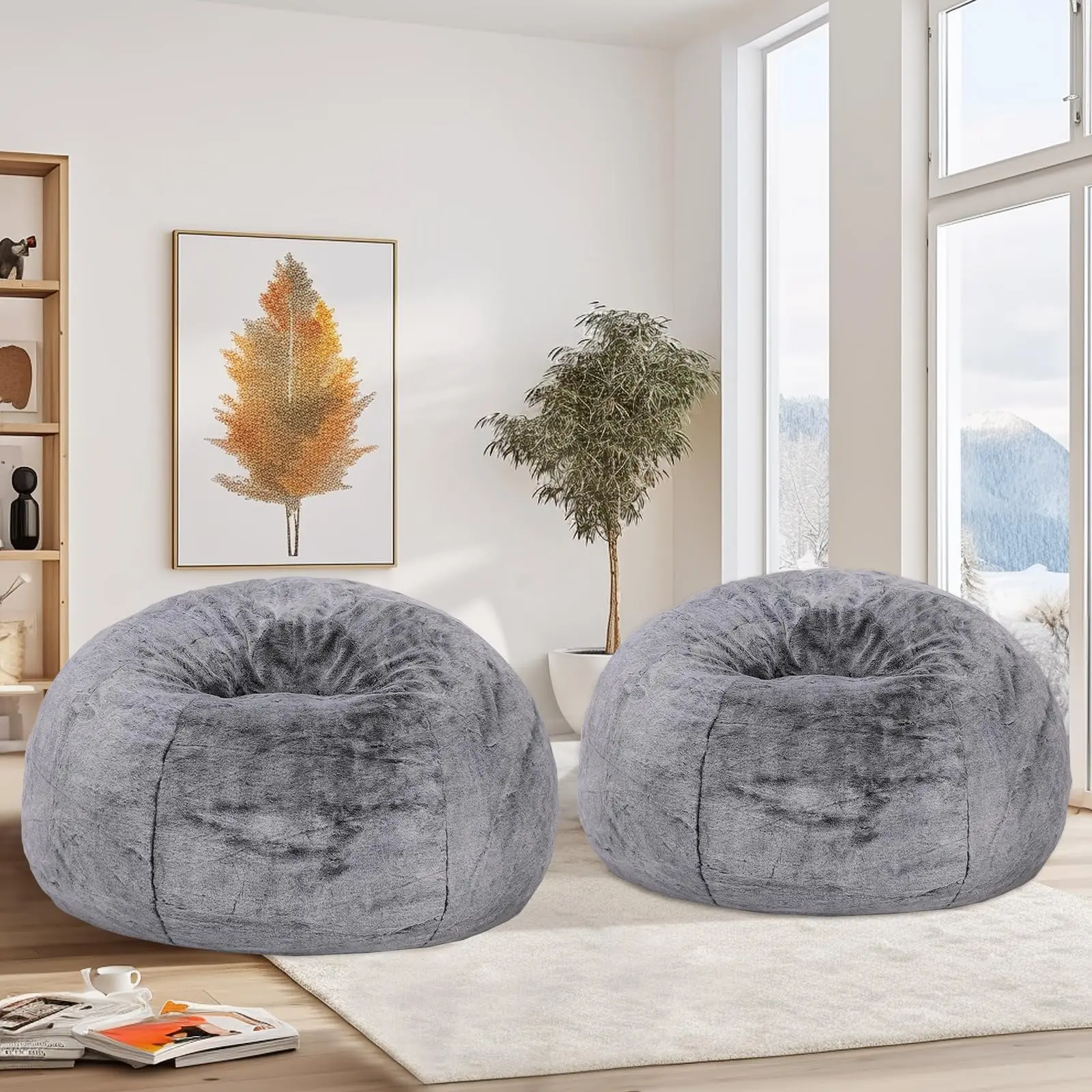 Modern Stuffed Lounguer Bean Bag Chair for Living Room