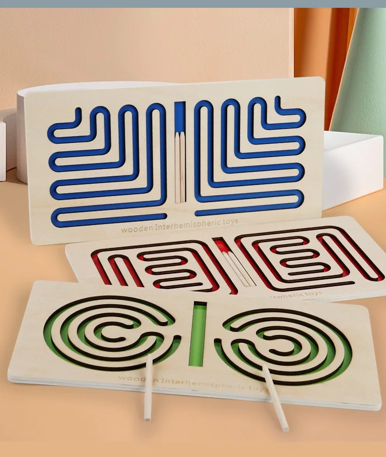 Wooden Children's Pen Maze Pen Track Training Toys Baby Hand Fine ...