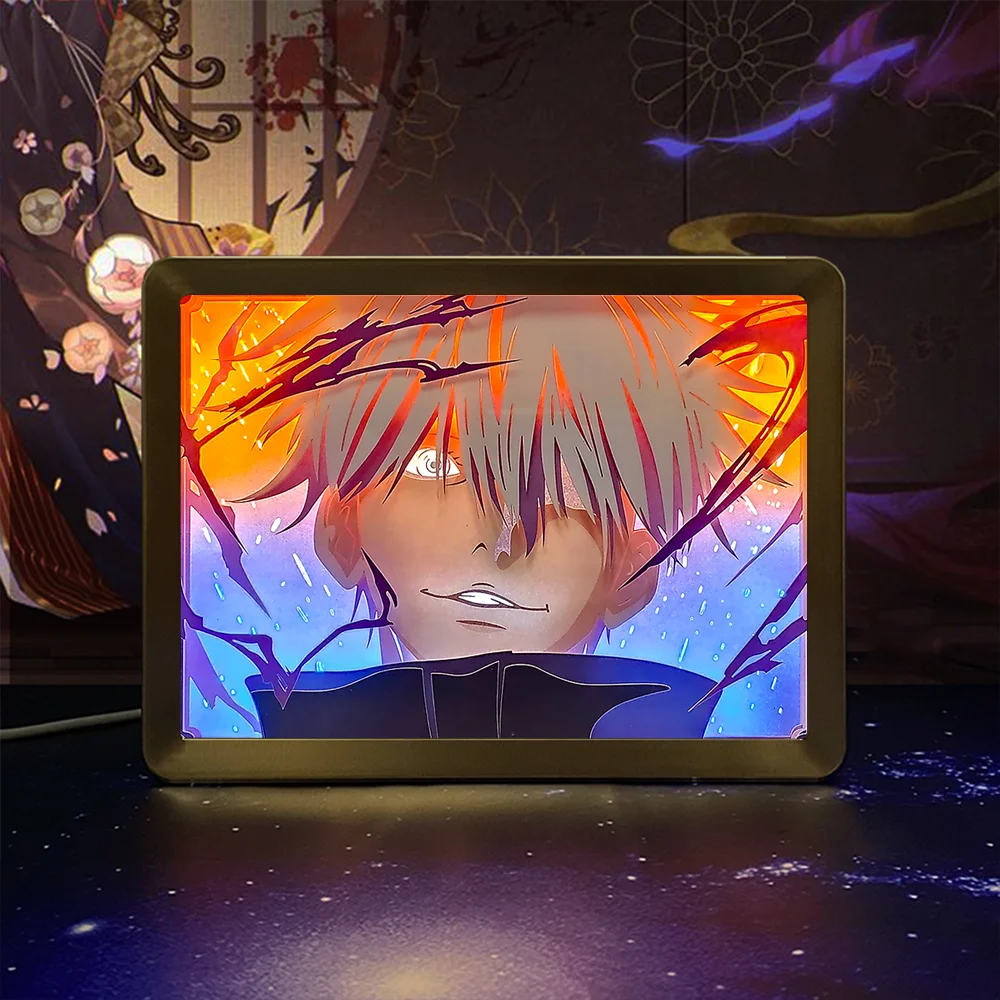 Manga Satoru Gojo Bedside Shadow Box - Custom LED Light