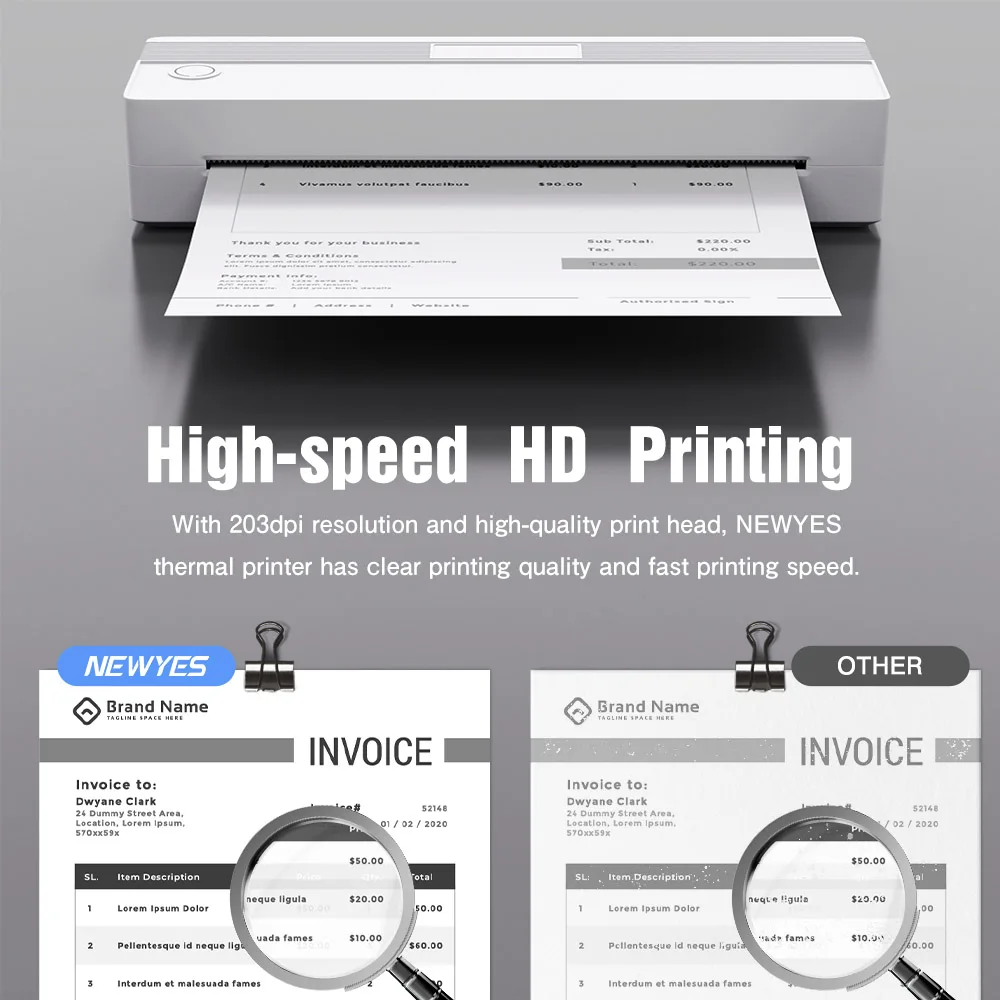 NEWYES LD0802 Portable A4 Thermal Printer - Compact & Efficient