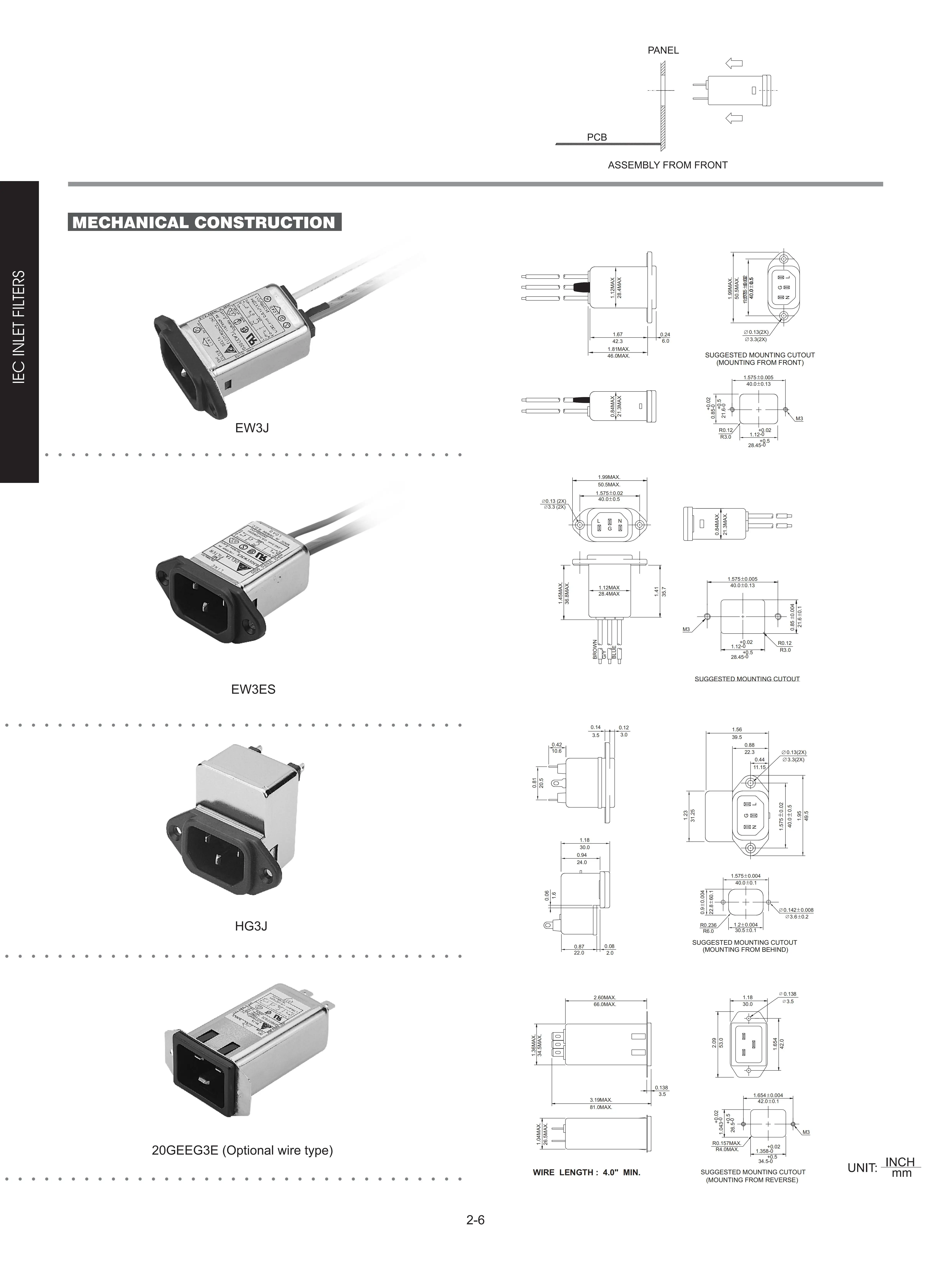 115/250v 15a Emi Filter Ac Power Entry Modules Iec Connector Filter,115 ...