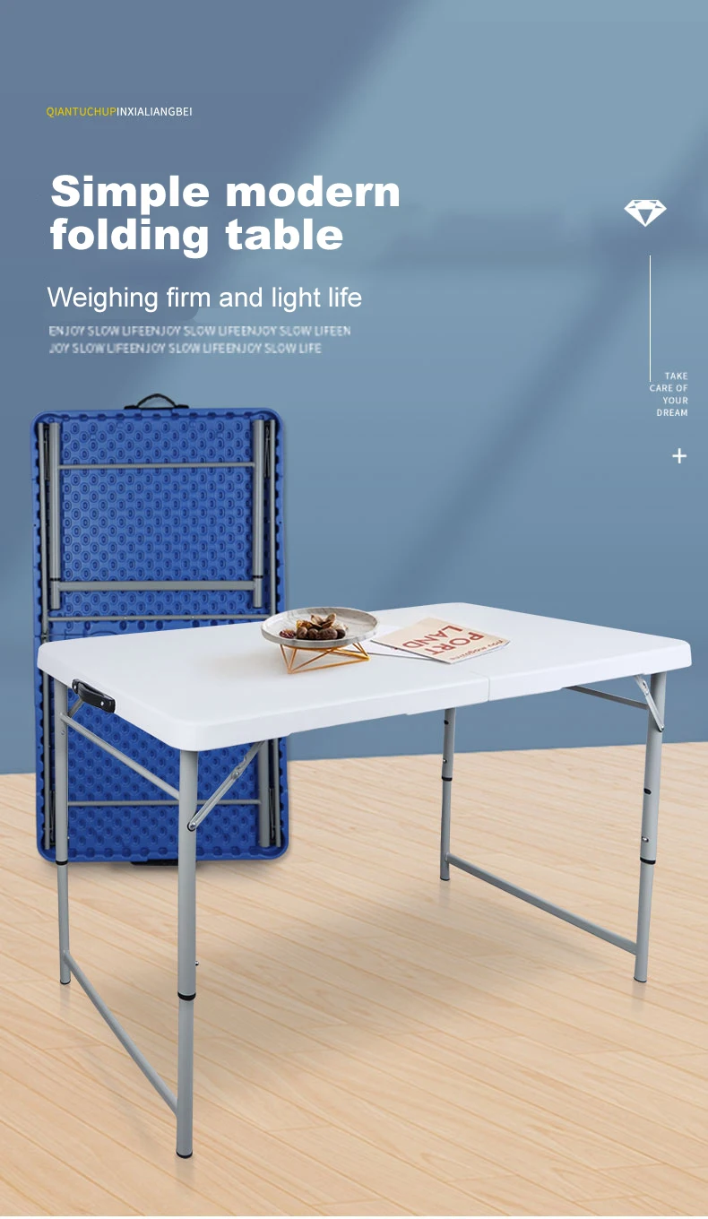 Wholesale White Blue Folding Table Party Folding Tables Foldable ...