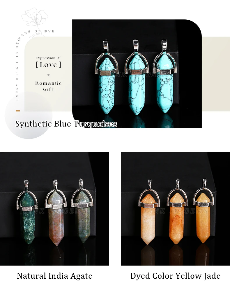 Wholesale Cheap Stone Bullet Head Pendant - Natural Crystals