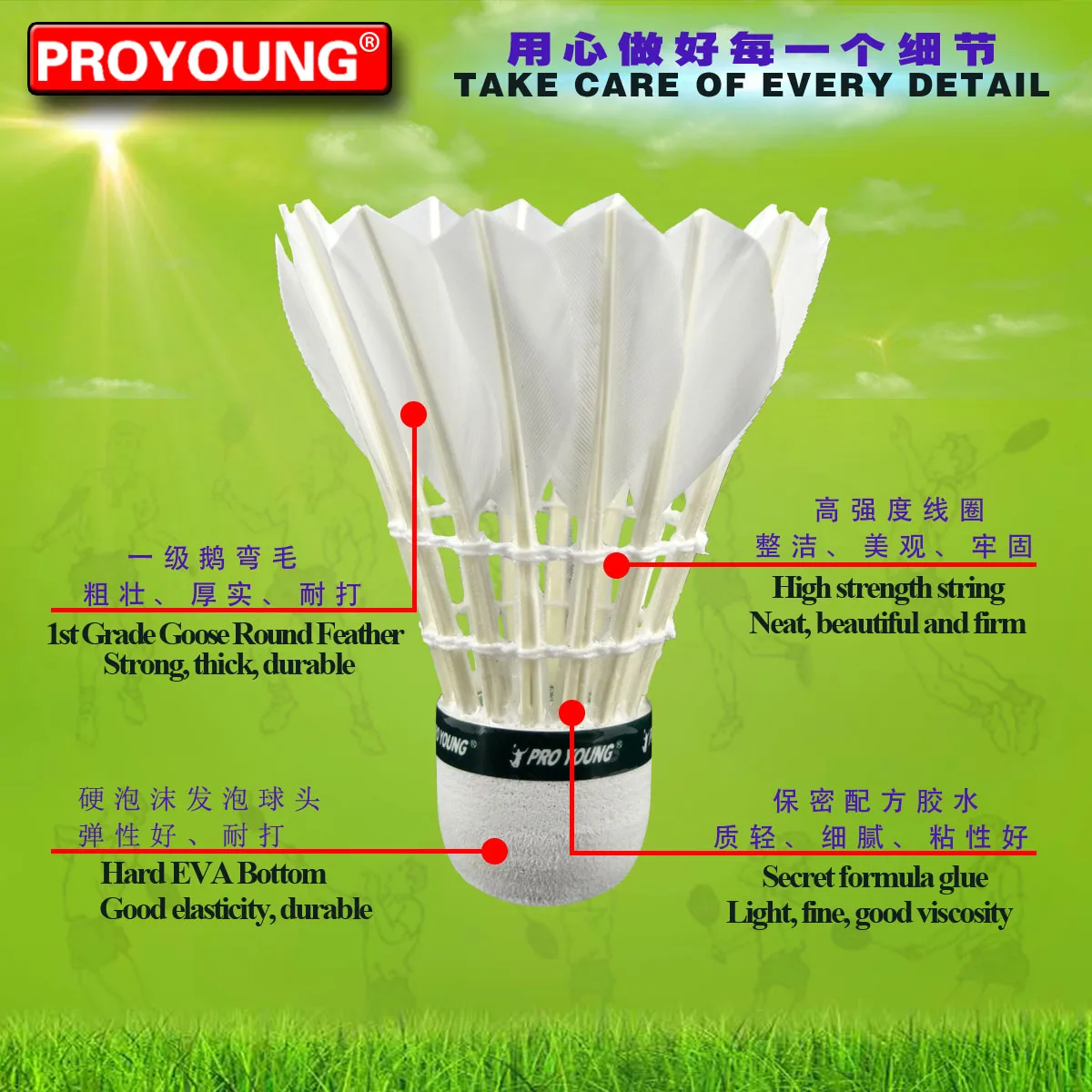 Training Grade Goose Feather Shuttlecocks 9005-1 for Indoor/Outdoor Use ...