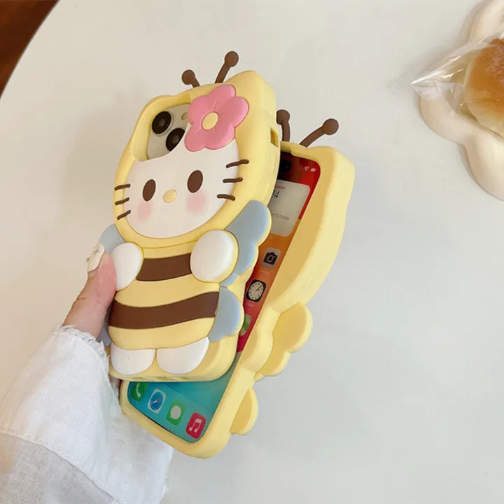 3D Cute Design Cartoon Bee Silicone Phone Case for Iphone