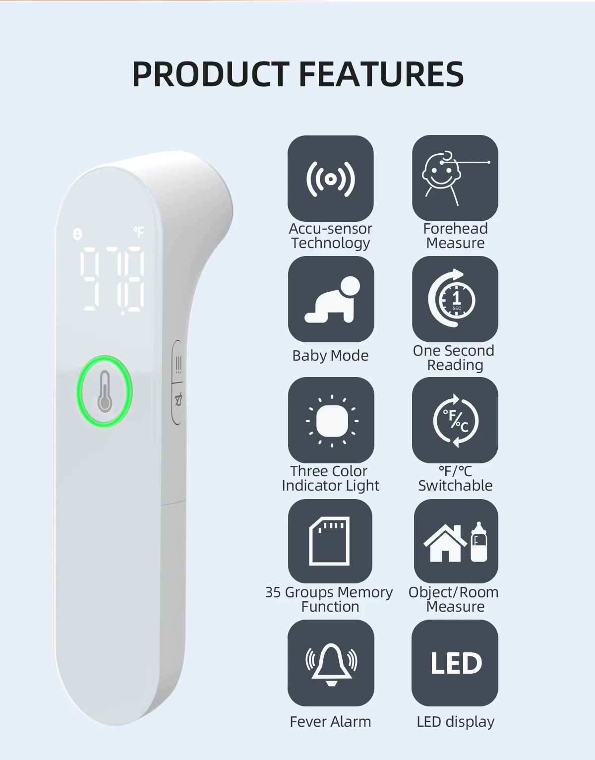 Medical Non Contact Human Body Fever Ir Kids Ear Forehead Infrared ...