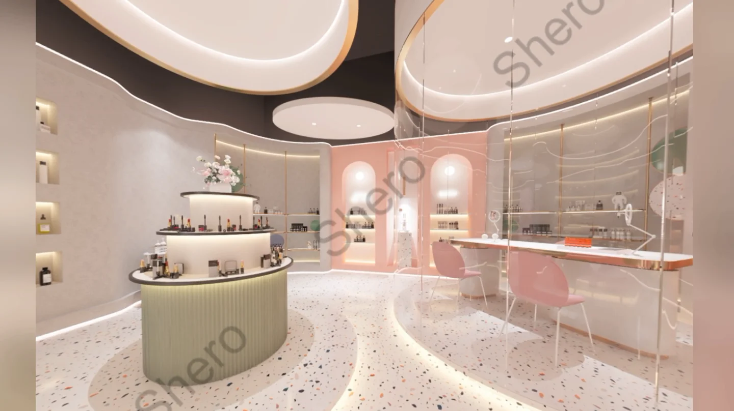 Perfume Display Cabinet With Lighting Metal Display Rack Stand Counter ...