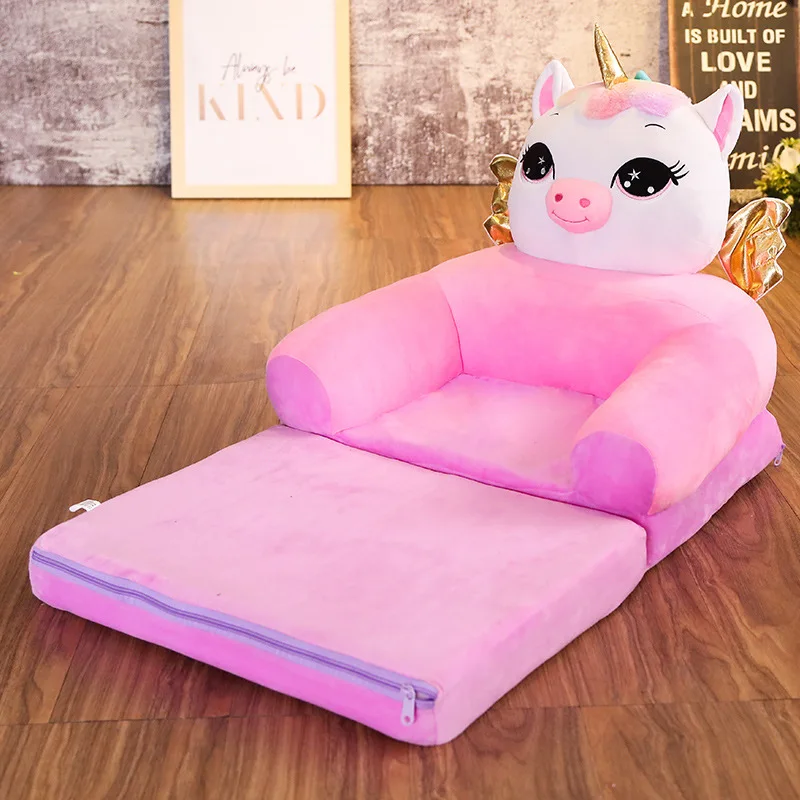 New Design Kids Pink Dream Unicorn Folding Sofa Bed Plush Animal Sofa ...