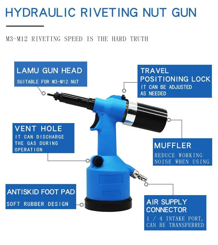 Riveting Machine Blind M12 Air Hydraulic For Nuts Hand Pneumatic ...