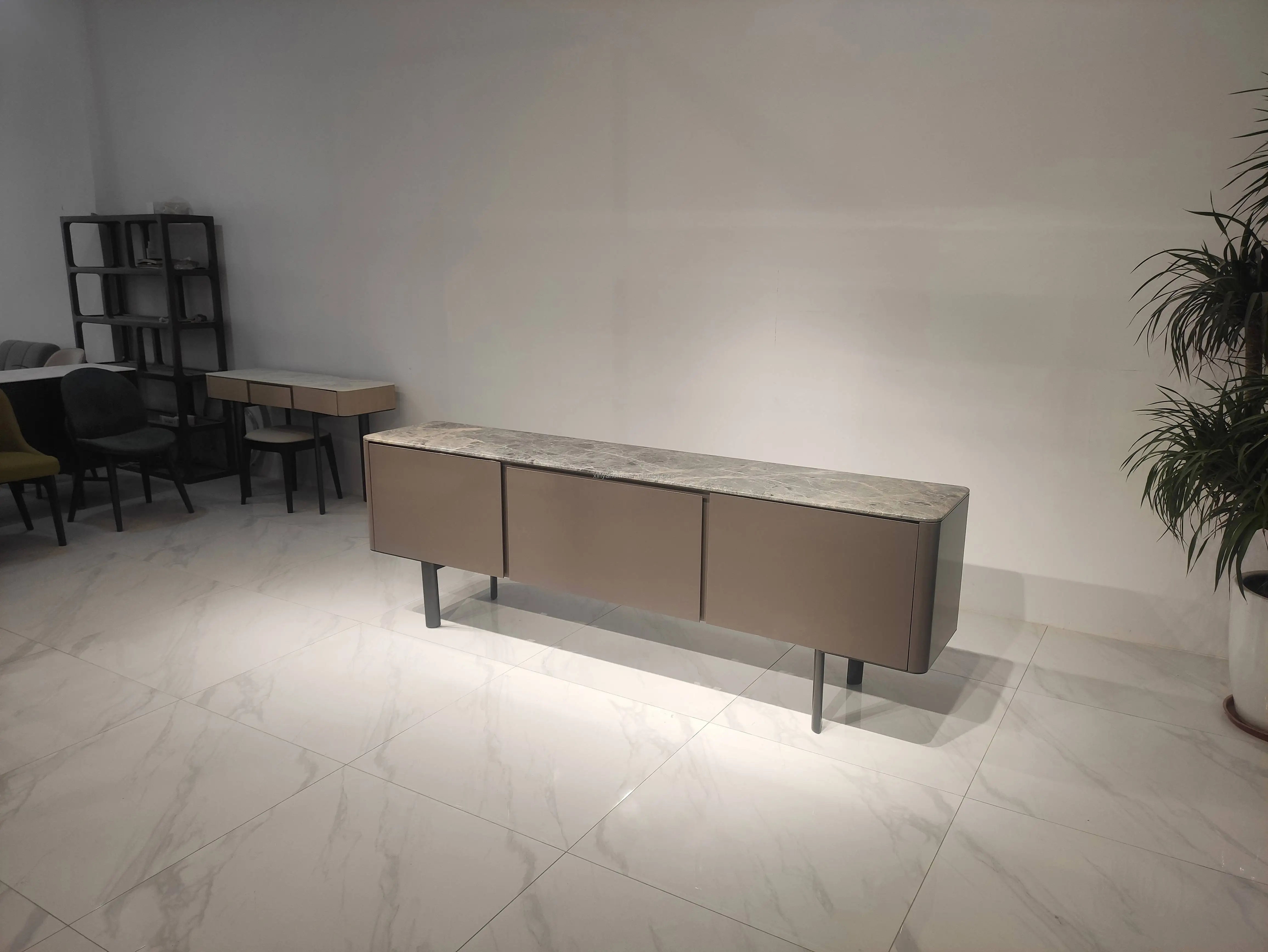 Modern Luxury Ceramic TV Stand Home Furniture Coffee Table Set TV Unit ...