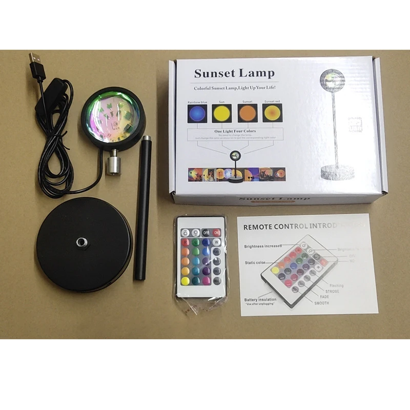 Rgb 16 Sunset Red Yellow Rainbow Creative Night Light Decoration Atmosphere Lamp Sunset ...