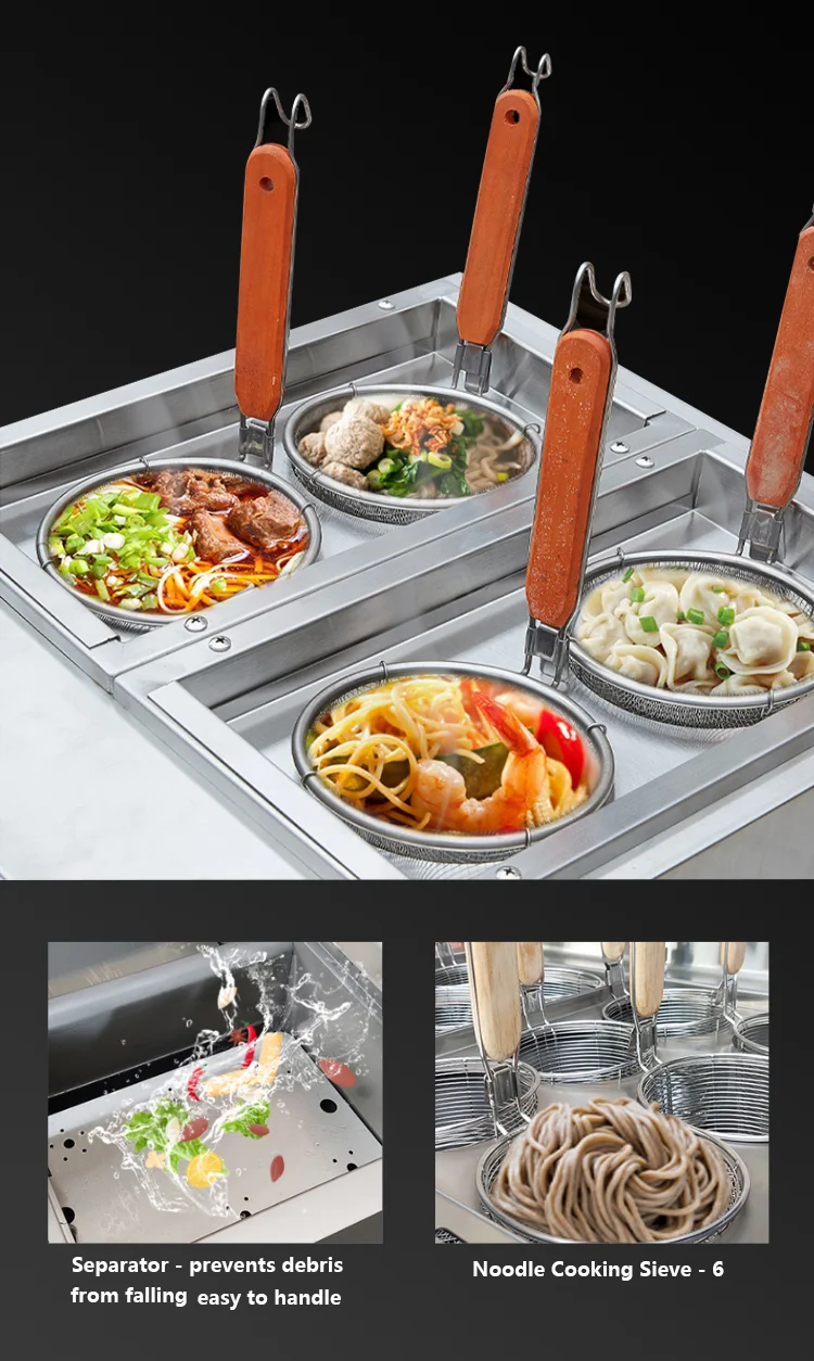 Double Hole Electric Noodle Cooking Stove Commercial Four Head Six Tank ...