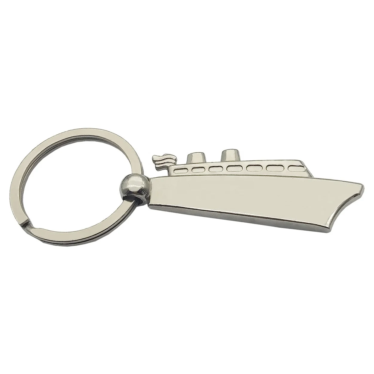 Ship in a Bottle Keychain - Creative Metal Blank 3D Mini Boats