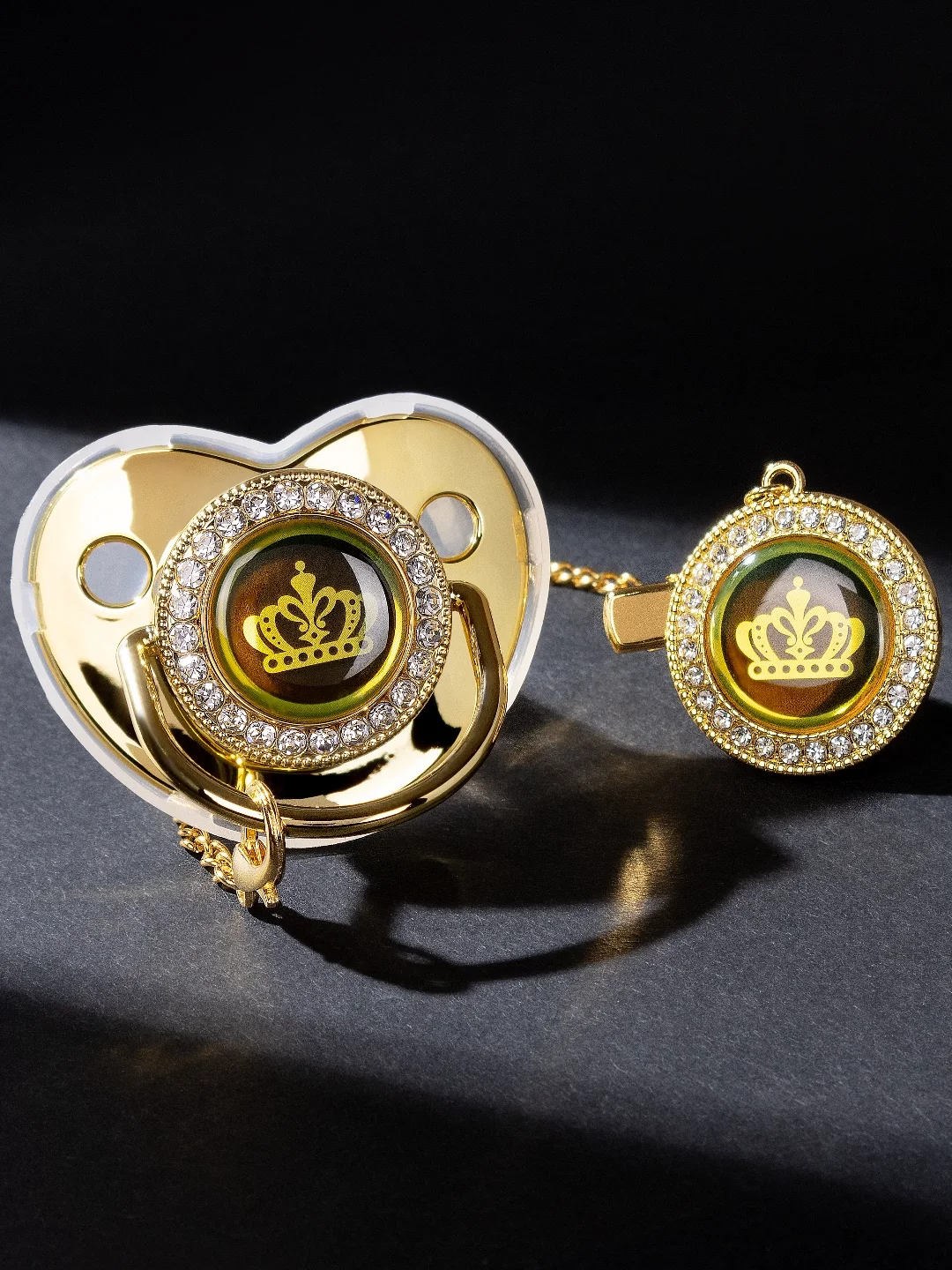 Custom Gold Design Bling Luxury Pacifier Bpa Free Cartoon Orthodontic ...