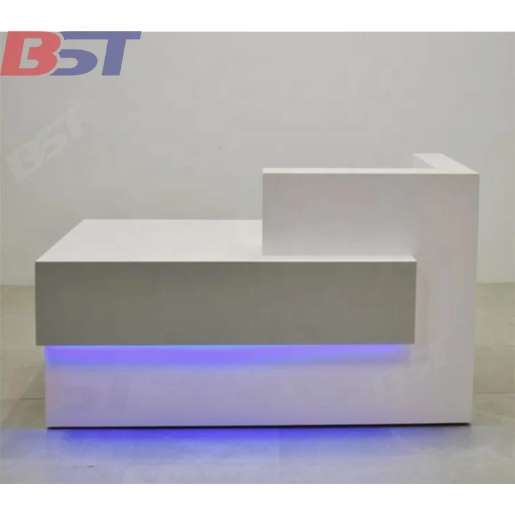 Modern Black White Commercial Reception Desk - Durable & Stylish