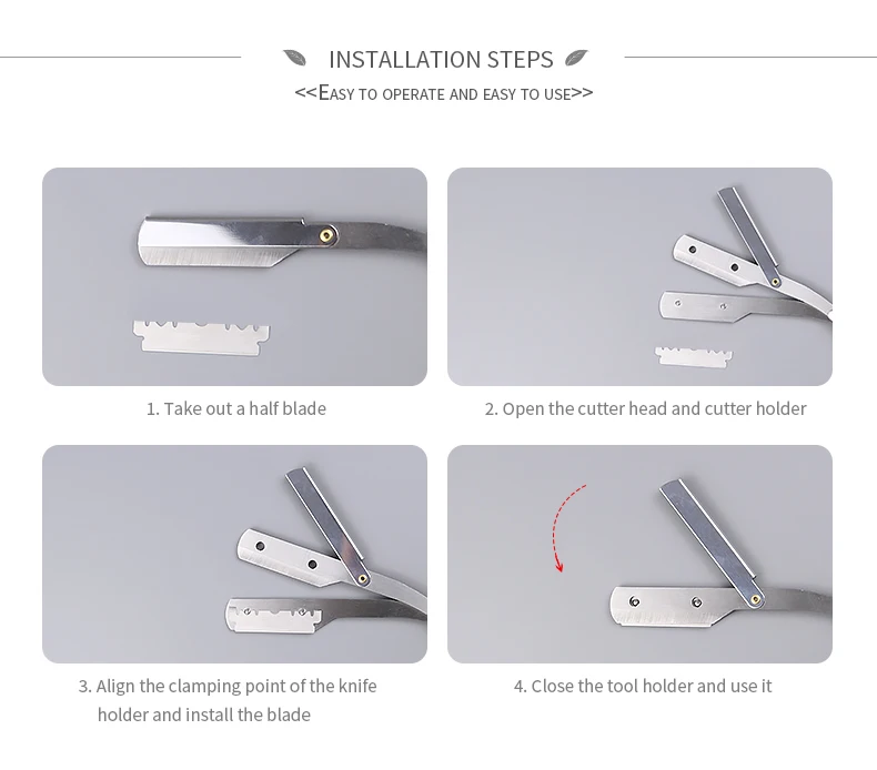 Customized Straight Edge Razor Shaver Blade Single Blade Barber Razor ...