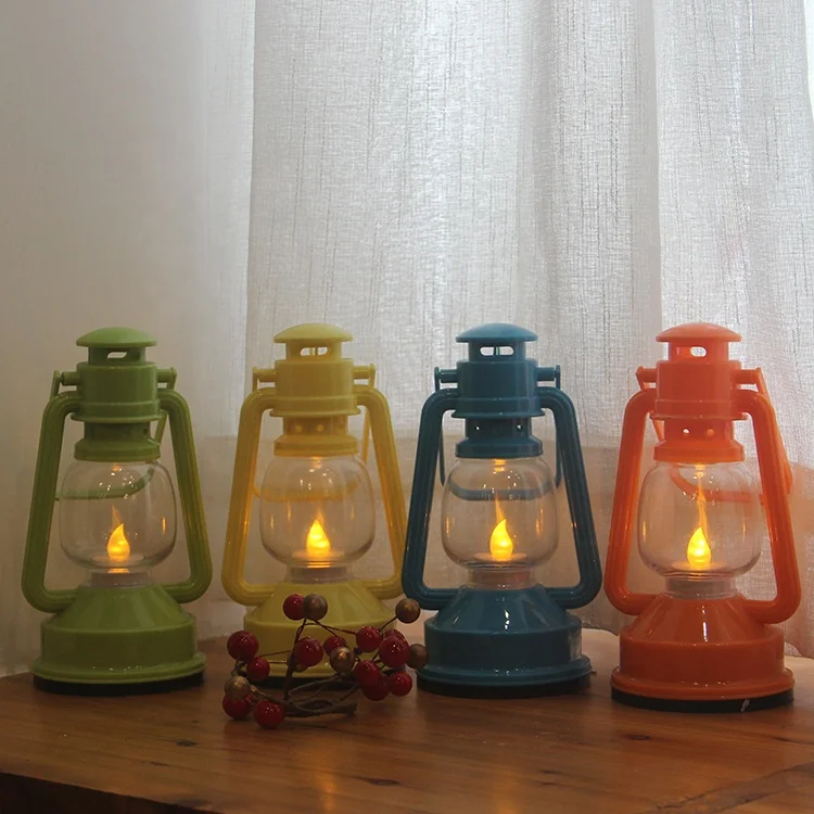 Colorful Plastic Tiny Hanging Oil Lantern,With Led Tea Light Inside ...