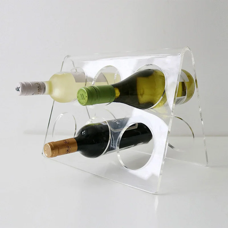 Vertical Clear Acrylic Wine Rack 6 Bottle Plastic Lucite 6 Slots Wine ...