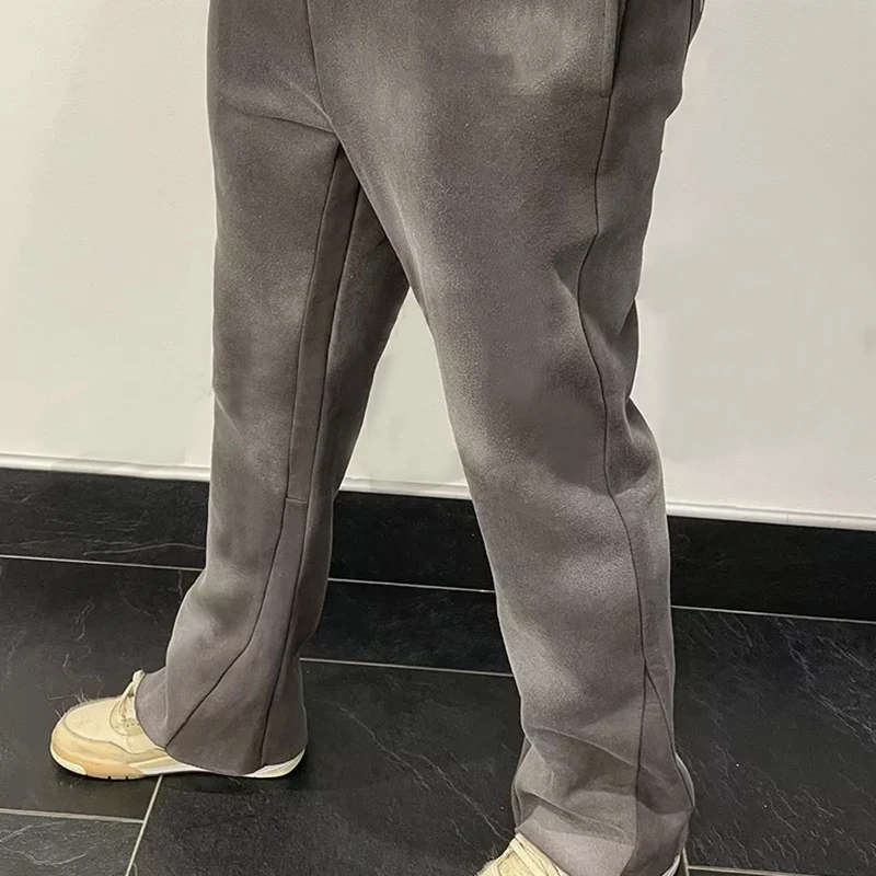 OEM Custom Flared Embroidery logo Sweatpants 100Cotton Flared Pants Men ...